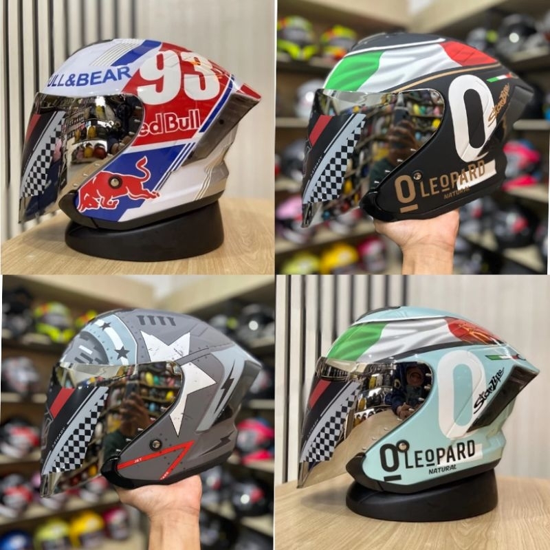 Jual HELM JS ARMOR MOTIF LEOPARD | Shopee Indonesia