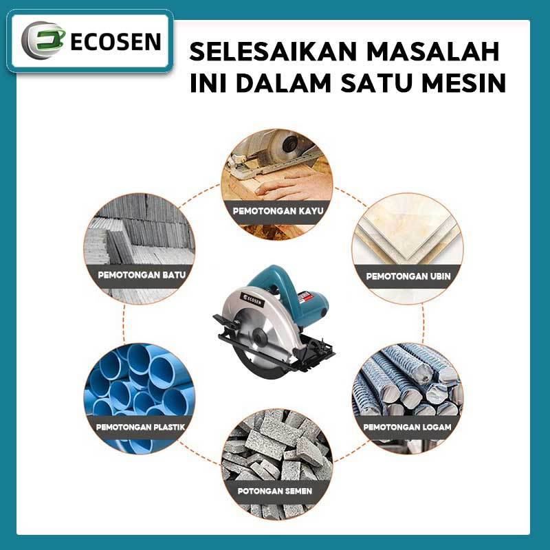 Jual ECOSEN 1050W Gergaji Multifungsi Circular Saw Mesin Potong Kayu ...