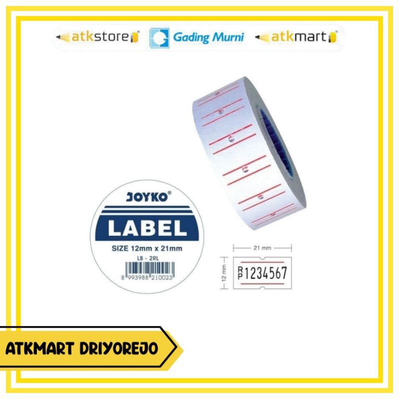 Jual KERTAS STICKER LABEL HARGA PUTIH BARCODE PRODUK V-TEC ROLL SINGLE ...
