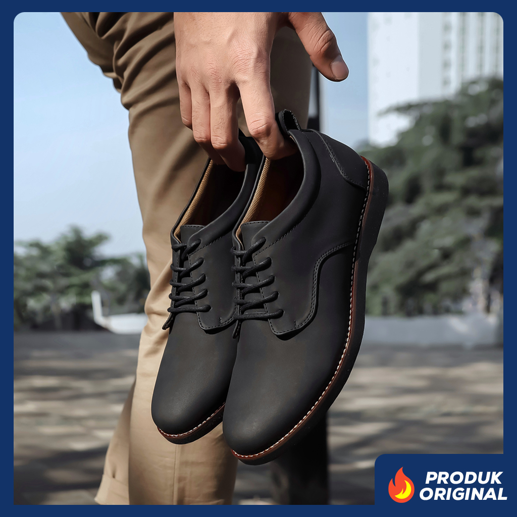 Jual BRIDGE BLACK ORIGINAL x REYL MAN Sepatu Semi Formal Hitam Tali ...