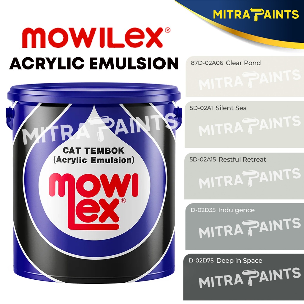 Jual CAT TEMBOK MOWILEX ACRYLIC EMULSION 2,5 LITER / CAT AKRILIK ABU ...