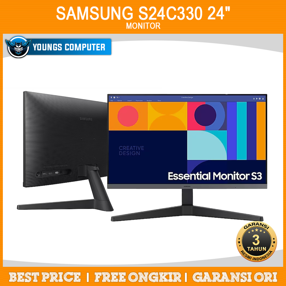 Jual MONTOR LED SAMSUNG S24C330 24" IPS 100Hz Frameless LS24C330 ...