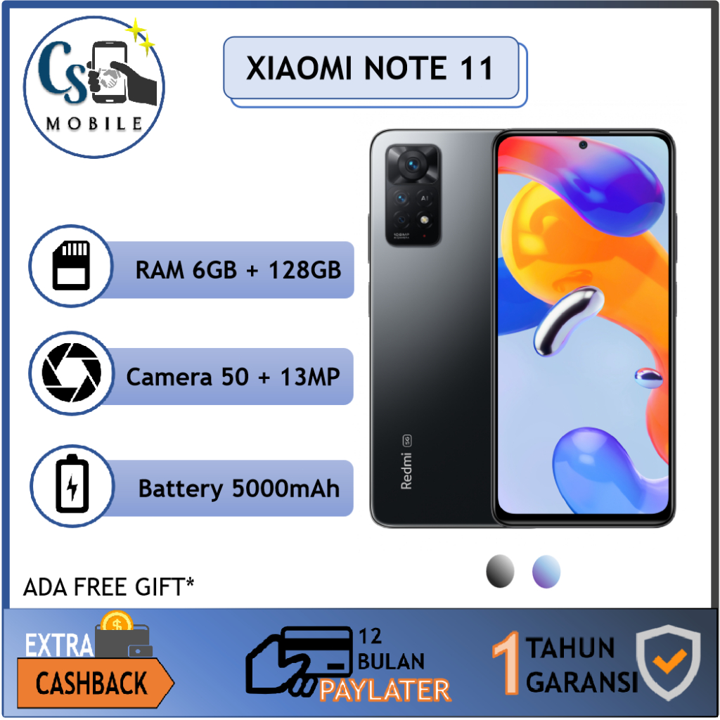 Jual Smartphone XIAOMI TIPE NOTE 11 ram 6/128GB FULLSET GARANSI 1 TAHUN ...