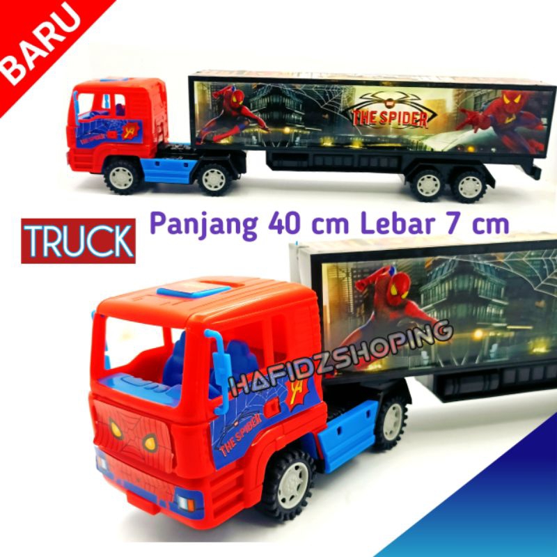 Jual Truck Trailer Avenger Mainan Truk Panjang Kontainer Spiderman ...