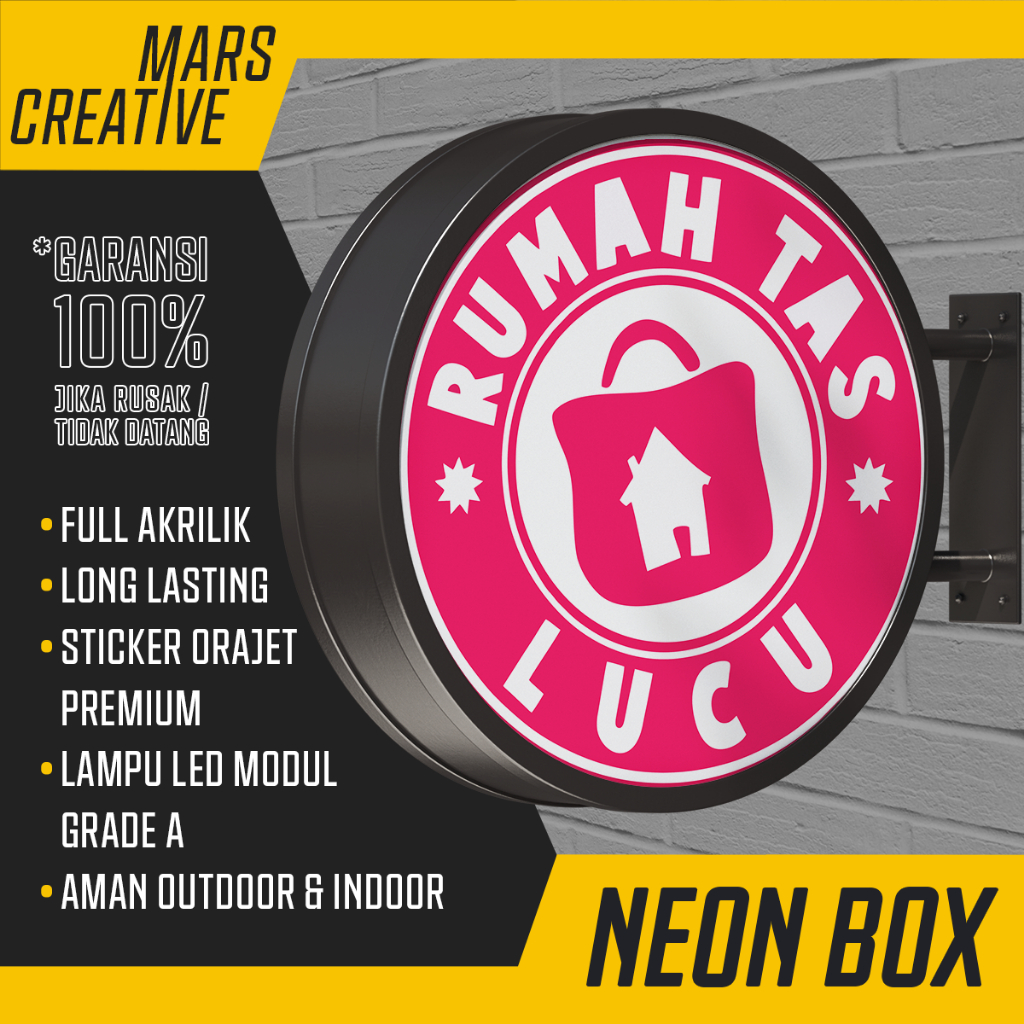 Jual Neon Box Indoor Outdoor Bebas Custom Free Design 60cm x 60cm ...