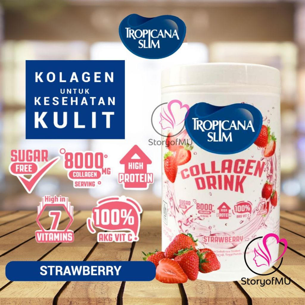 Jual TROPICANA SLIM Collagen Drink Strawberry | 200gr | Minuman Bebas ...