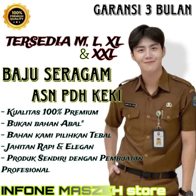 Jual Promo Stelan Seragam COKLAT TUA Pemda PNS ASN PDH Pria/Wanita ...