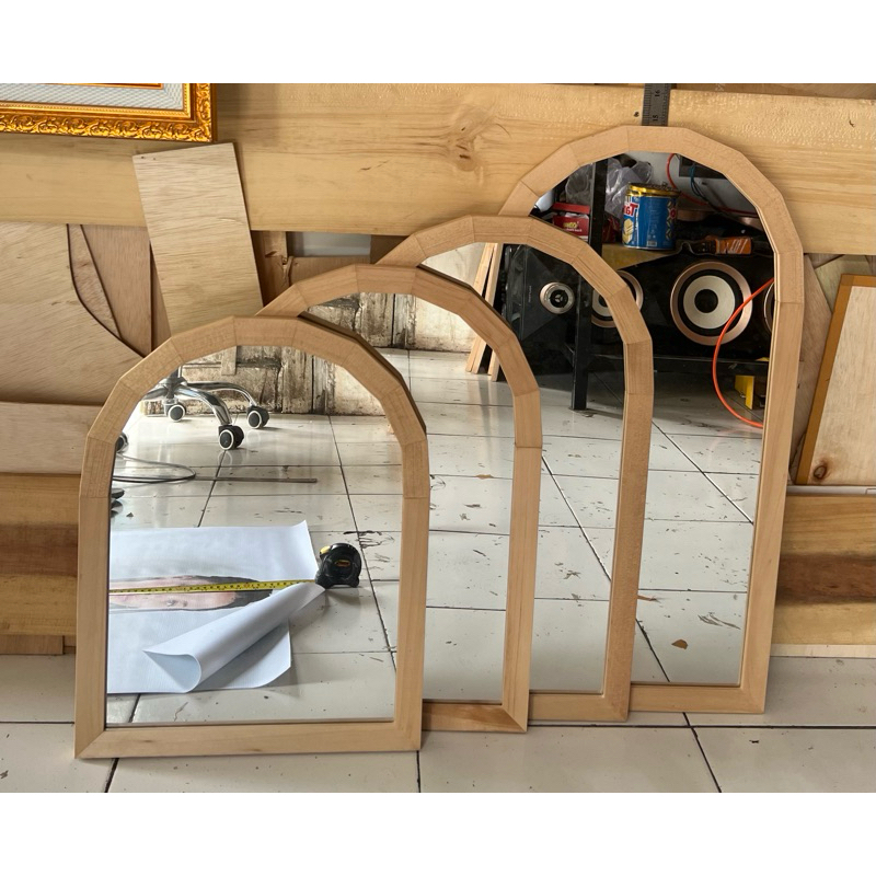 Jual Cermin dinding 35x45cm 35x50cm aestetik Berbahan kayu Solid READY ...