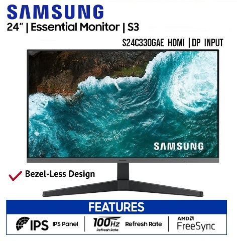 Jual Samsung Monitor IPS 100Hz 24in S24C330 Framless Design HDMI DP ...
