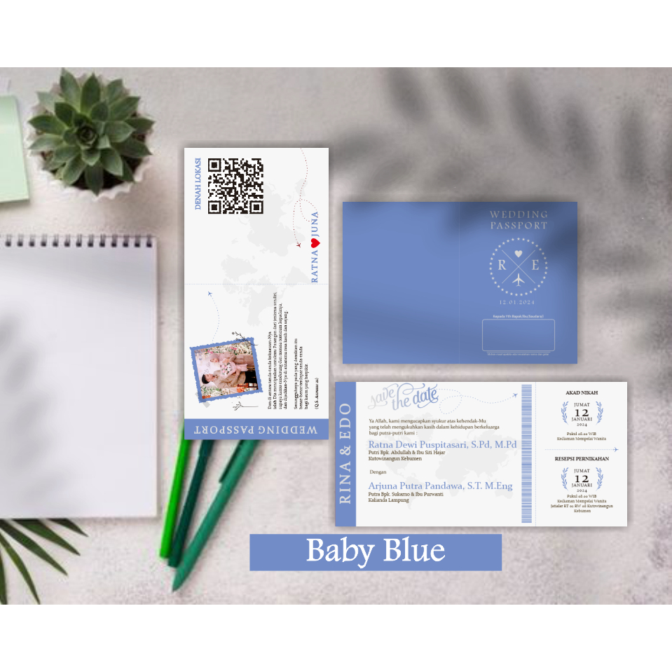 Jual Undangan Pernikahan Passport Undangan Nikah Aesthetic Undangan ...