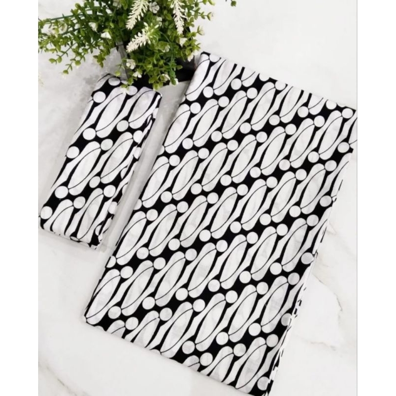 Jual Kain Batik Printing Monocrom Hitam Putih Kain Batik Atasan Batik ...
