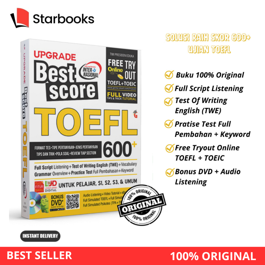 Jual Buku Tes Toefl - Upgrade Best Score Toefl 600+ Terlengkap | Shopee ...