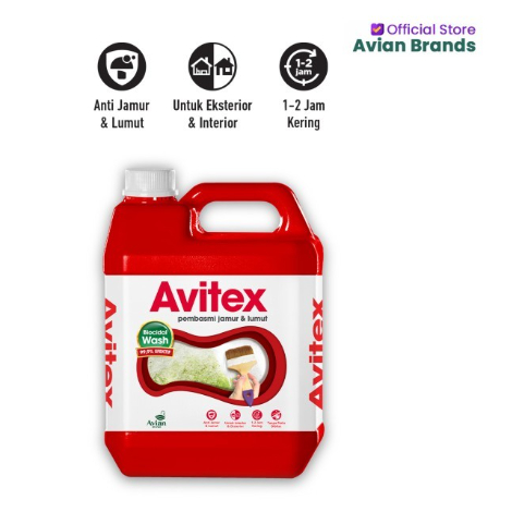 Jual OBAT LUMUT TEMBOK AVITEX BIOCIDAL WASH 0.9LTR PEMBERSIH LUMUT ...