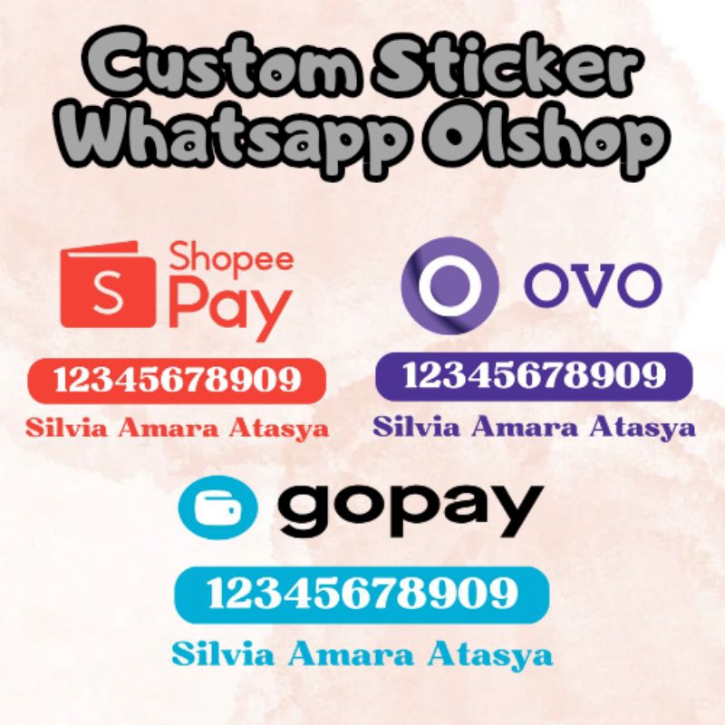 Jual Sticker WA Custom Sticker Olshop Sticker Rekening Bank Sticker ...