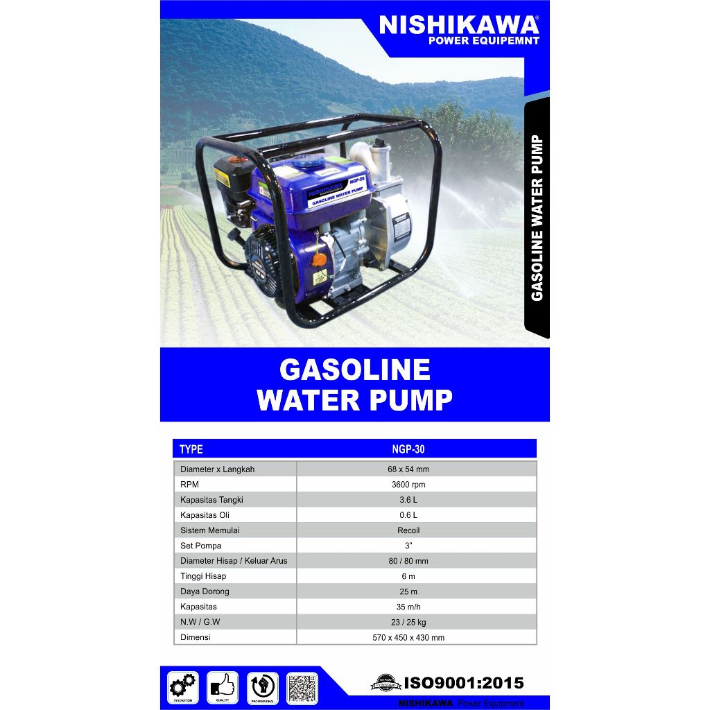 Jual Alkon Pompa Air Water Pump 3inch Nishikawa NGP 30 | Shopee Indonesia