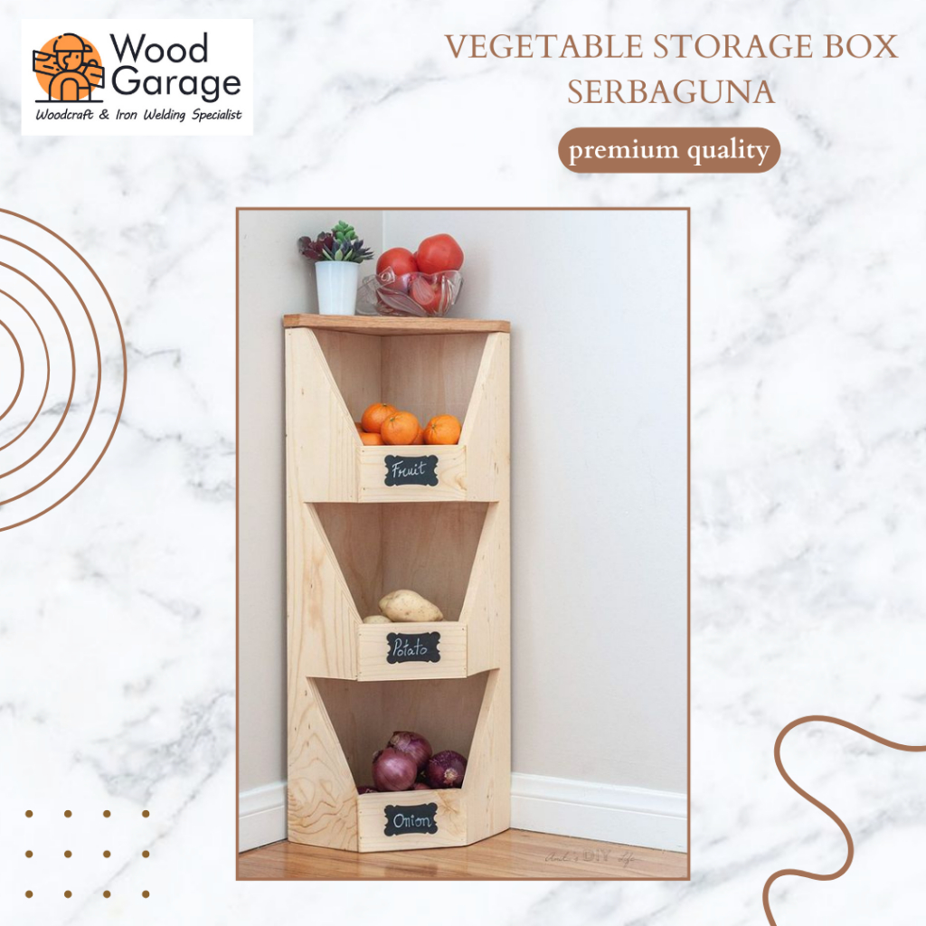 Jual Vegetable storage box / rak kayu susun serbaguna | Shopee Indonesia