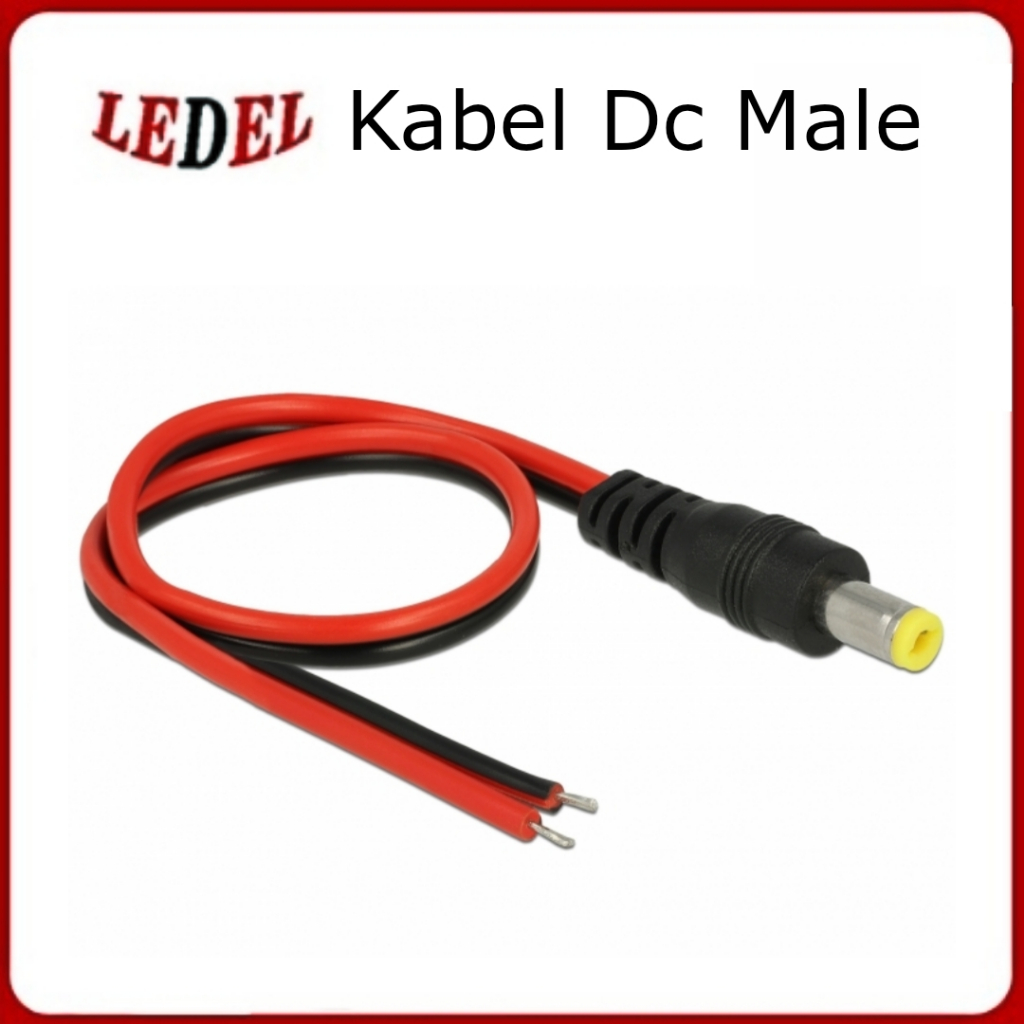 Jual kabel jack dc male 5,5 x 2,1 mm konektor jack audio ujung kuning ...