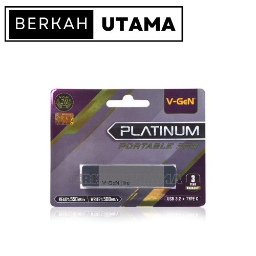 Jual V-GEN SSD PORTABLE PLATINUM 256GB 512GB 1TB - VGEN USB 3.2 TYPE C ...