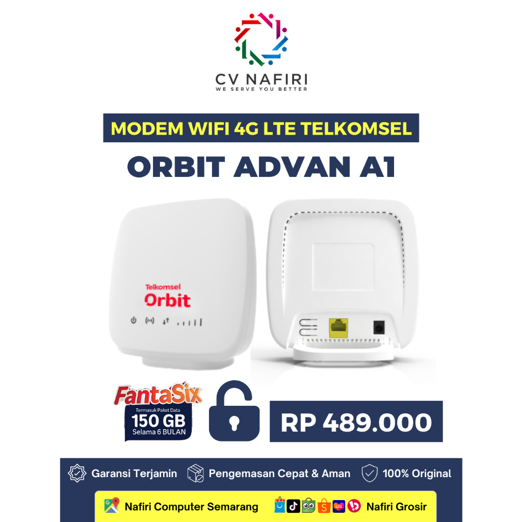 Jual MODEM WIFI TELKOMSEL ORBIT STAR A1 ADVAN A10 FREE 150GB 6BULAN 4G ...