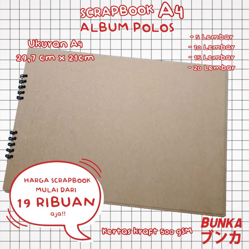 Jual SCRAPBOOK A4 POLOS scrapbook album polos buku coklat Kertas Kraft ...