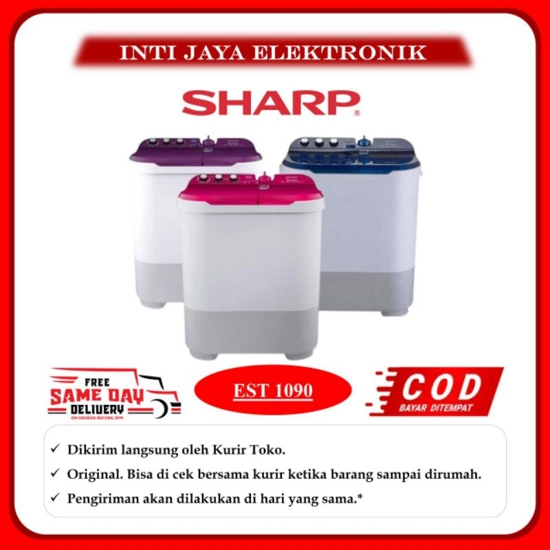 Jual MESIN CUCI SHARP 10 KG ES-T1090 2 TABUNG 10KG EST 1090 EST1090 ...