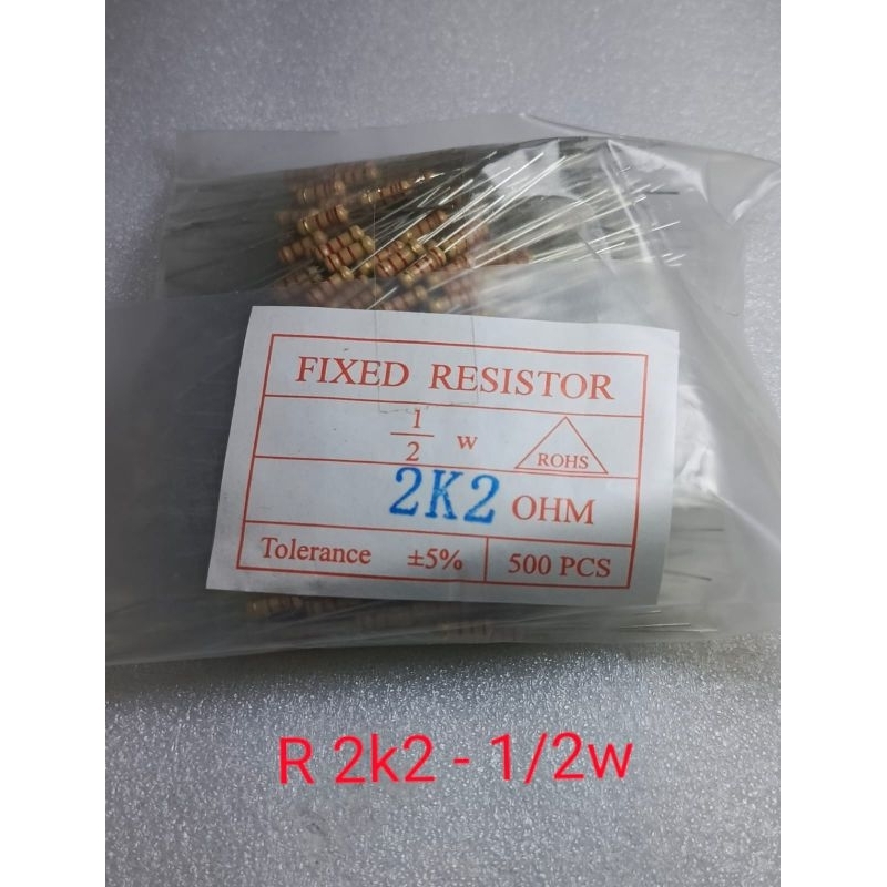 Jual Resistor 1/2w - 2k2 ohm /bungkus | Shopee Indonesia