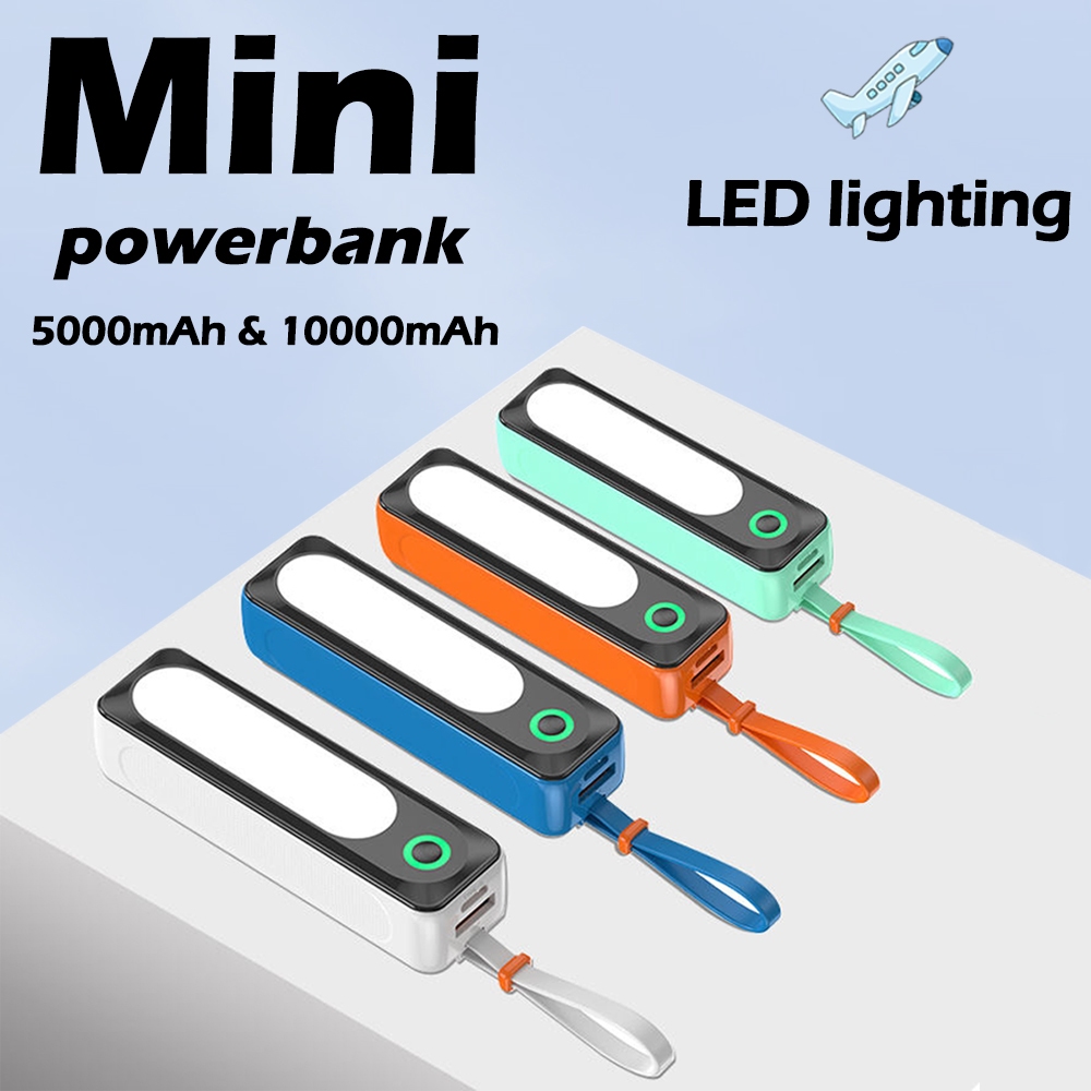 Jual SUTU Mini Powerbank dengan lampu 5000mAh Kabel Type-C & iOS ...