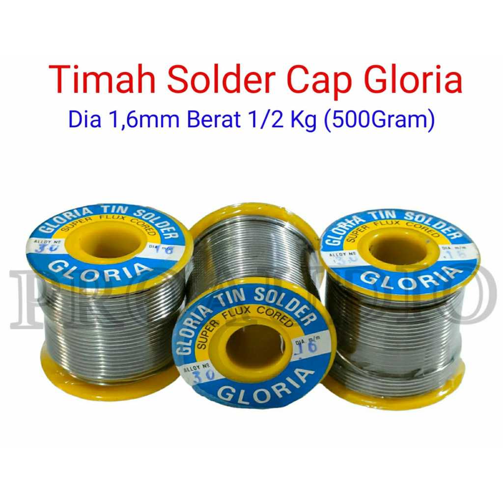 Jual Timah Solder Cap Gloria Diameter 1.6mm 30/70 1/2kg (500gr ...
