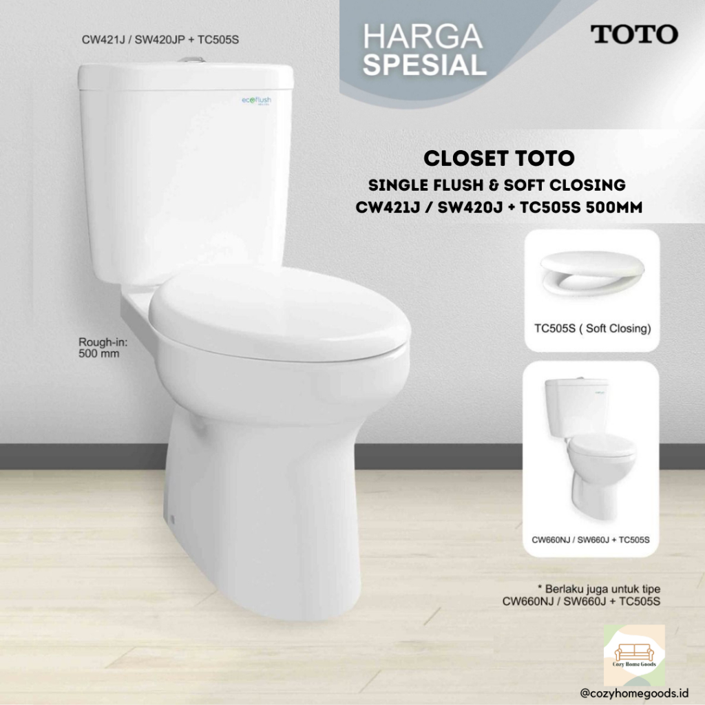 Jual CLOSET DUDUK TOTO CW 421J / KLOSET DUDUK SINGLE FLUSH ...