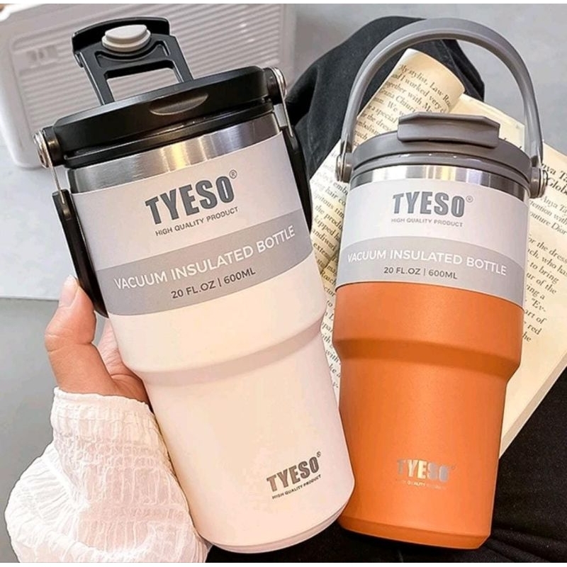 Jual Tumbler TYESO handle 2in1 / termos tumbler gagang tahan panas ...