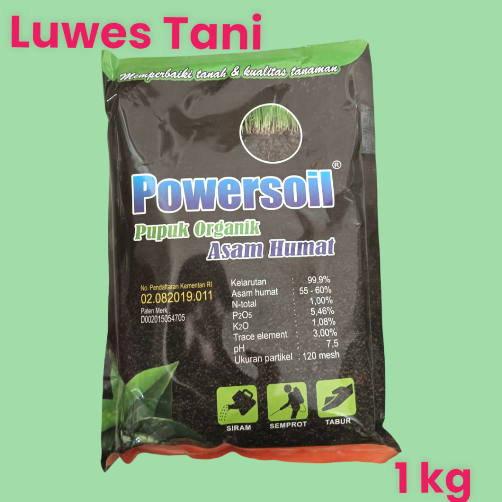 Jual Powersoil 1kg Humic 60% asam humat Power soil ( pupuk pembenah ...