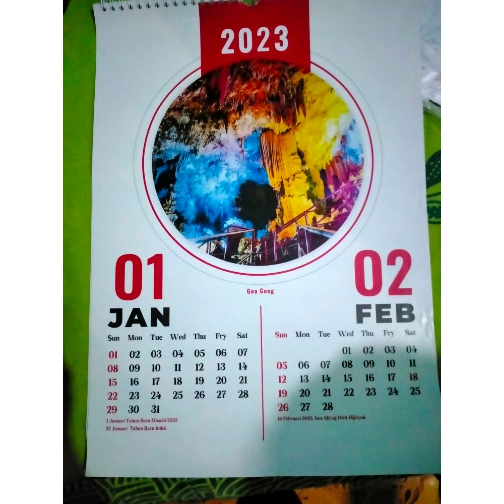 Jual KALENDER DWIBULAN 6LBR FULL WARNA 38 X 53 KLEP SENG BAHAN HVS 80 ...
