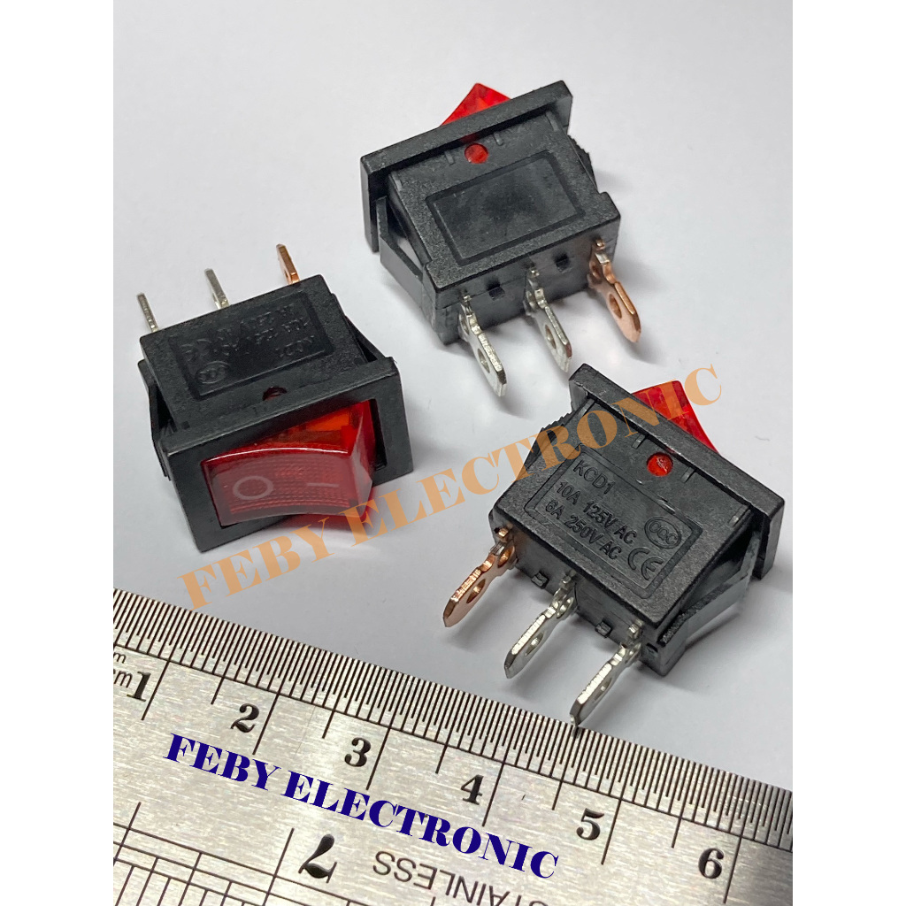 Jual Saklar 3 pin on off lampu kecil power switch roker switch biasa ...