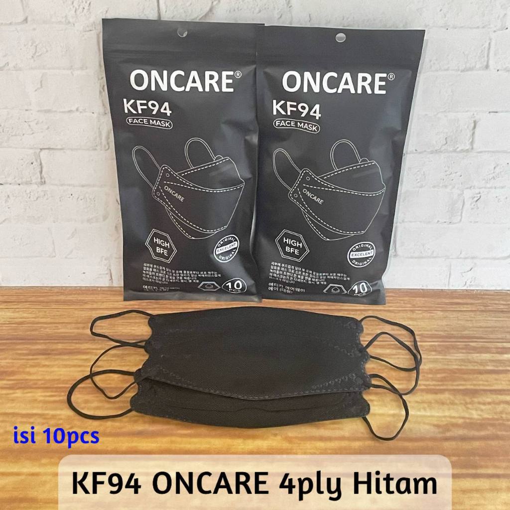 Jual Masker KF94 ONCARE 4ply Premium Murah Korean Style 3D Warna Putih Hitam Tebal | Shopee ...