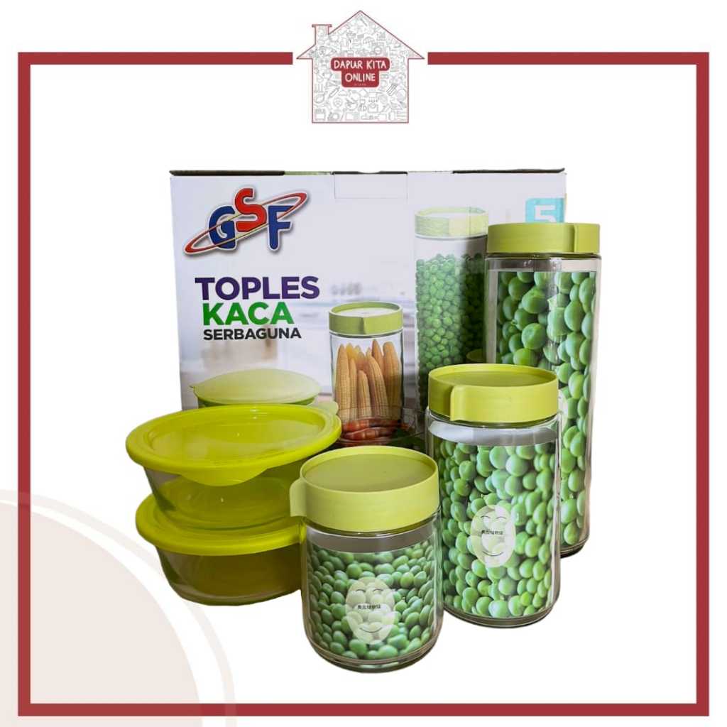 Jual GSF Toples Kaca Set + Mangkok Kaca Set 5 Pcs 5 in 1 Toples Set GSF 1095 / Glass Bowl Set ...