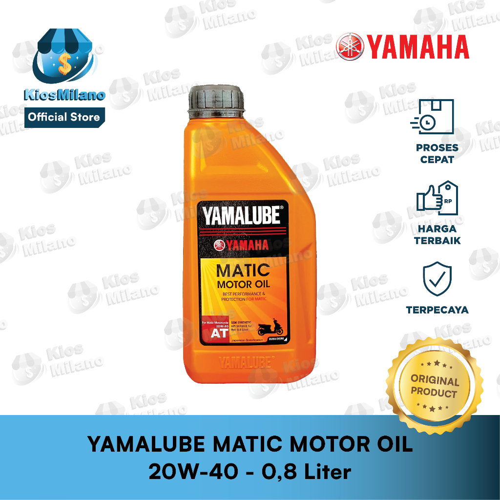 Jual YAMALUBE MATIC SAE 20W-40 API SJ AT 0,8 LITER / VARIAN MATIC SEMI SYNTHETIC | Shopee Indonesia