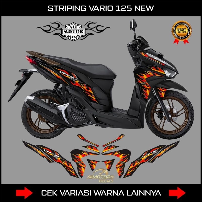 Jual Striping Api Honda Vario 125 New 2023 / Sticker Motor Vario 125 ...