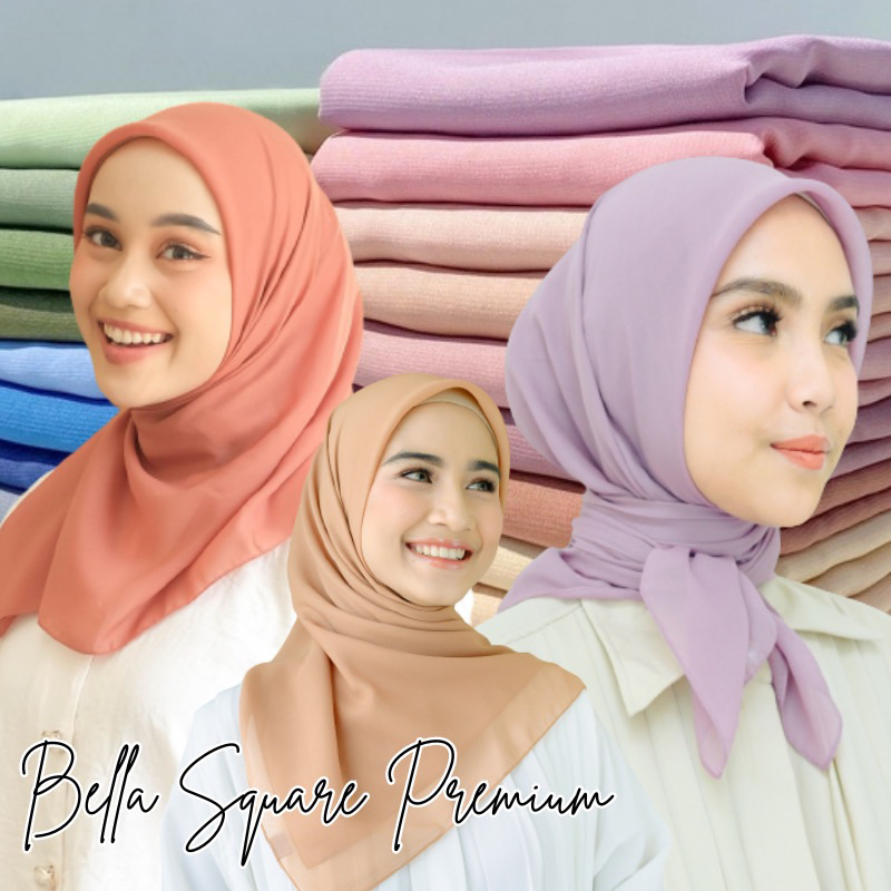 Jual [ COD ] bella square 50 warna hijab segiempat | Shopee Indonesia