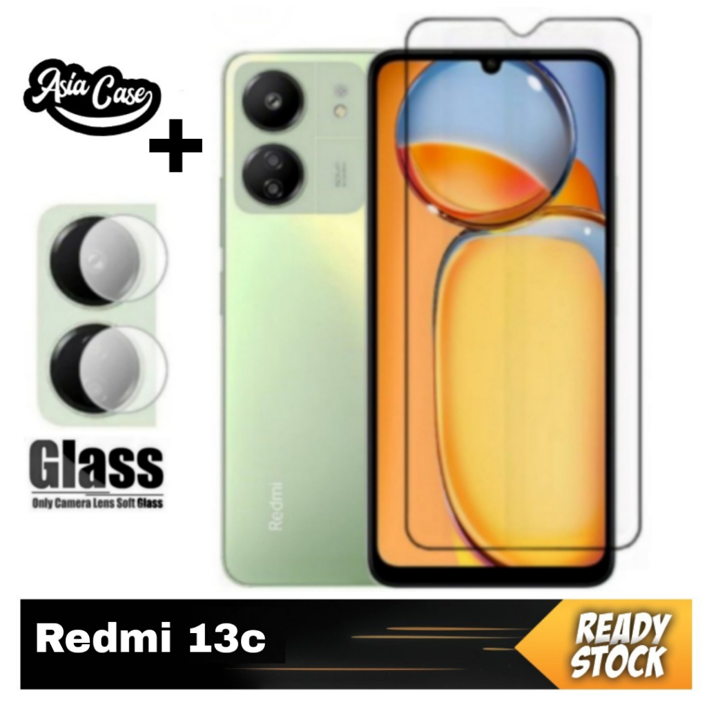 Jual Paket 2 IN 1 Tempered Glass Layar Xiaomi Redmi 13c Free Tempered ...