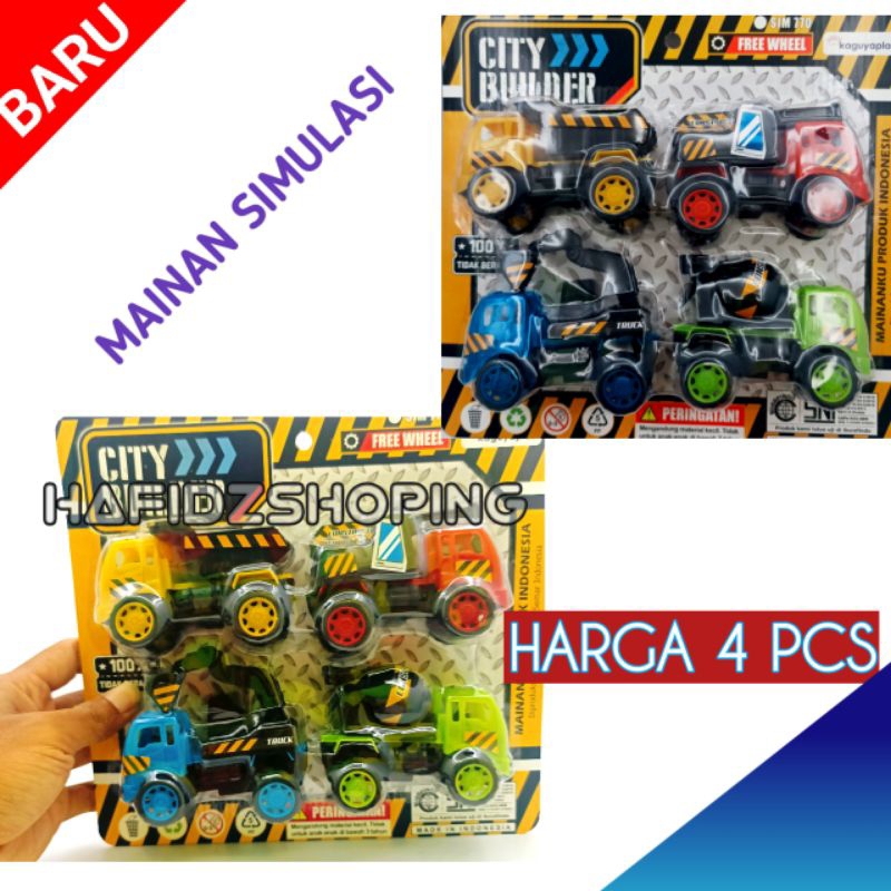 Jual MAINAN SIM TRUK KONSTRUKSI CITY BUILDER 4 PCS | Shopee Indonesia