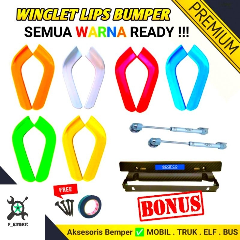 Jual WINGLET PREMIUM BUMPER UNIVERSAL SEMUA MOBIL,BUS DAN TRUK | Shopee ...
