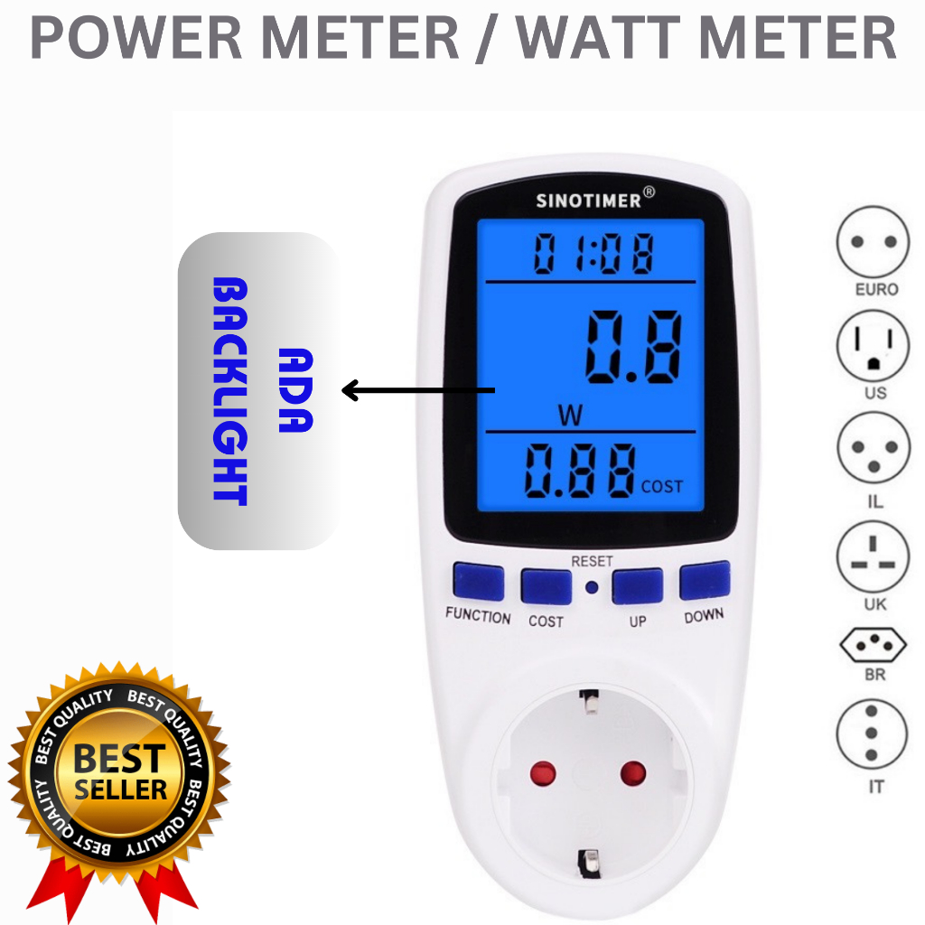 Jual Watt meter Pengukur listrik Kwh digital Power Meter Volt Ampere ...