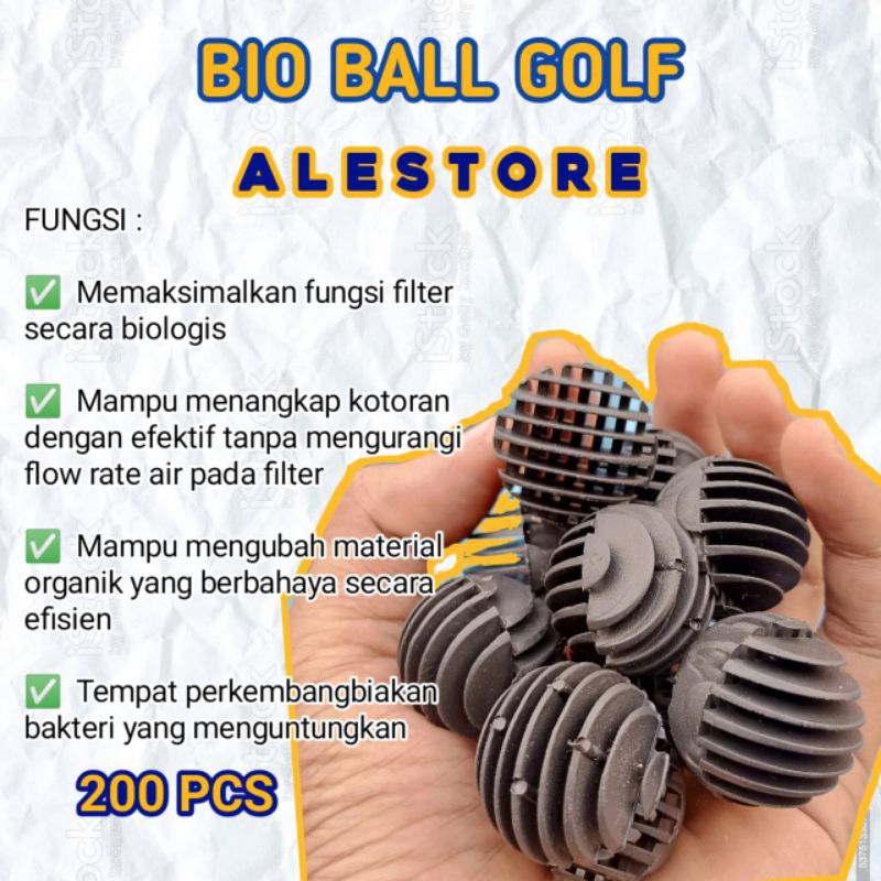 Jual BIO BALL GOLF Bioball isi 200pcs Media filter Aquarium dan kolam ...