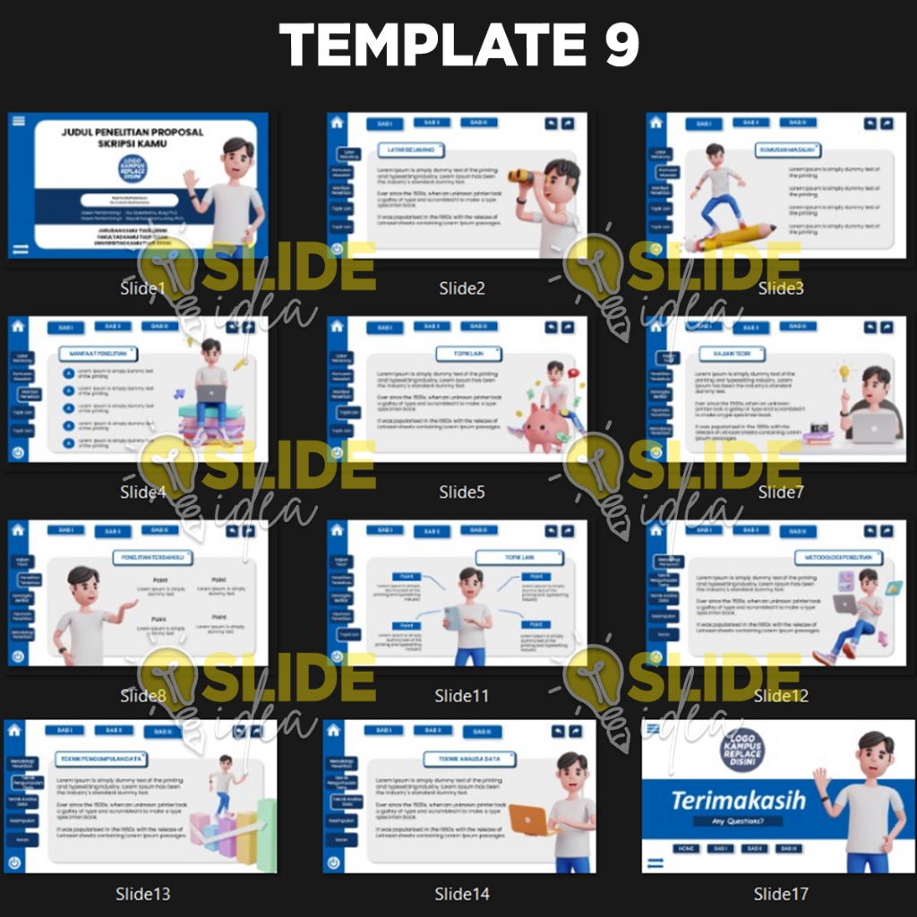 Jual Template PPT Seminar Proposal Skripsi Animasi Sempro Tugas Akhir | Shopee Indonesia