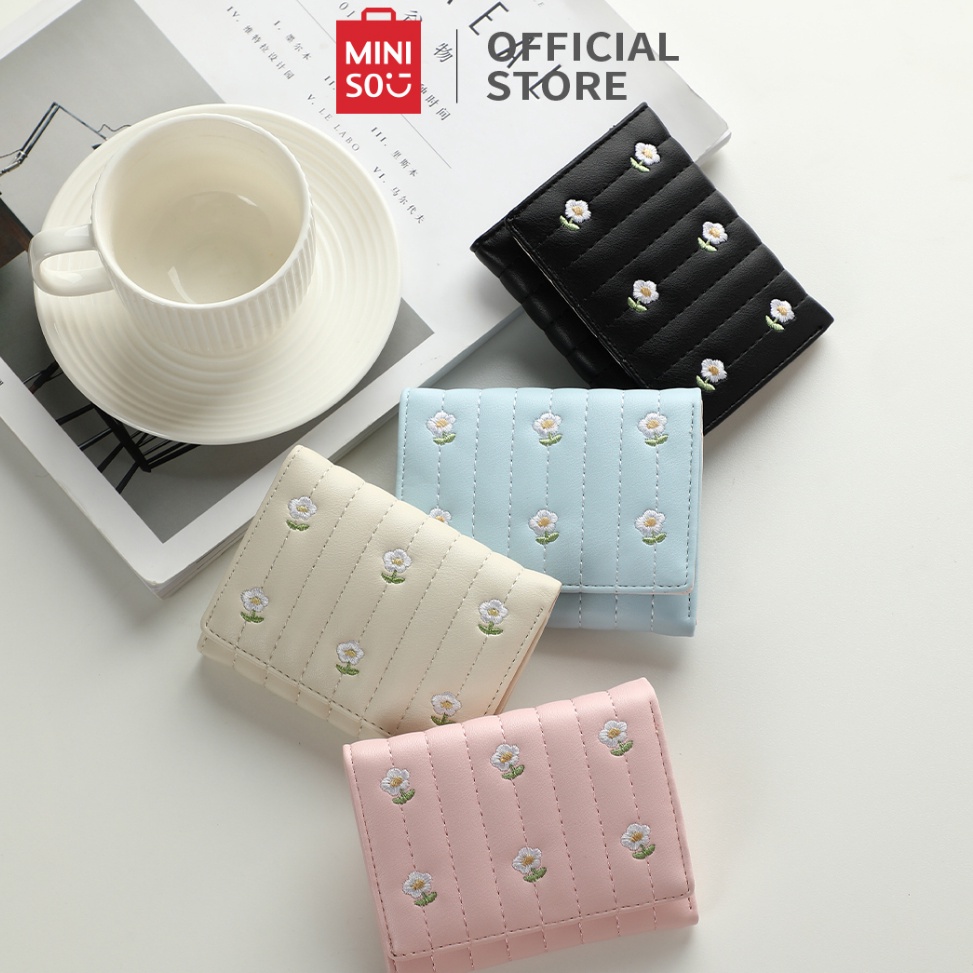 Jual MINISO Dompet Wanita Flowers Short Trifold Wallet Sulaman Bunga ...