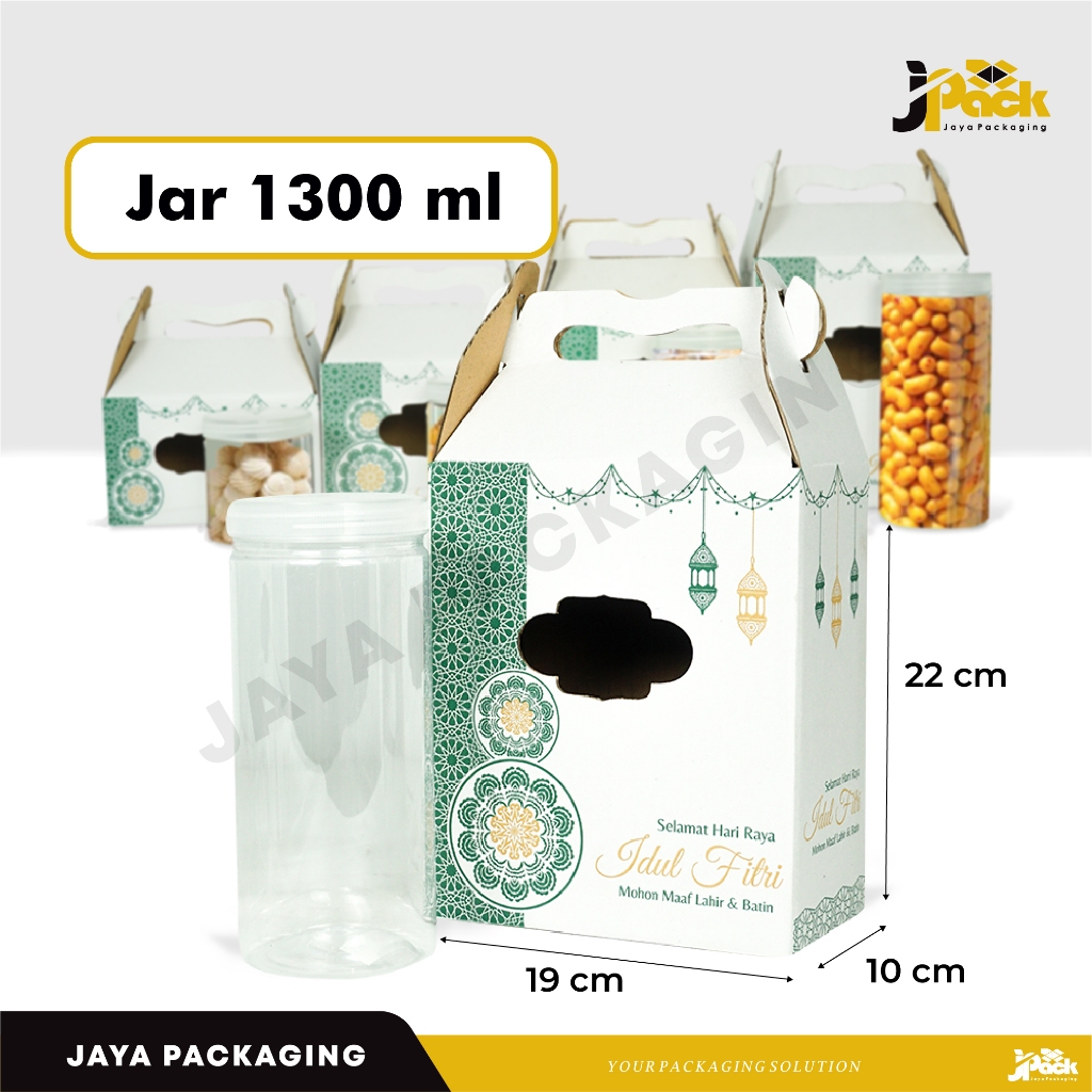 Jual Box Jar 19x10x22 JAR 1300 ml Isi 2 Toples Bulat Box/Kardus/packing ...