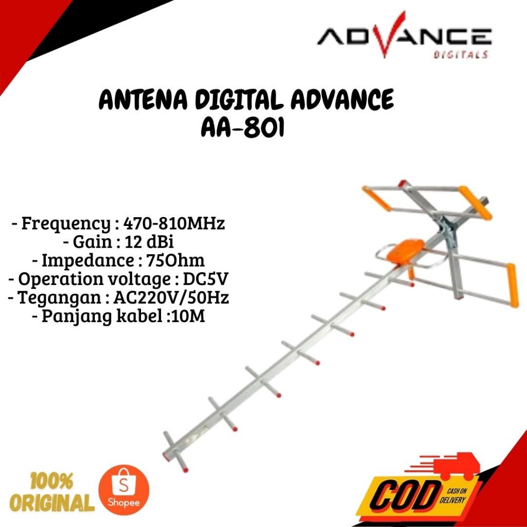 Jual ANTENA DIGITAL ADVANCE AA-801 ANTENA OUTDOOR ANTENA DENGAN KABEL ...