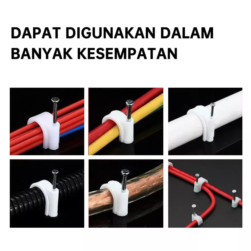 Jual Klem Kabel Paku Beton ASLI / Cable Clip MURAH | Shopee Indonesia