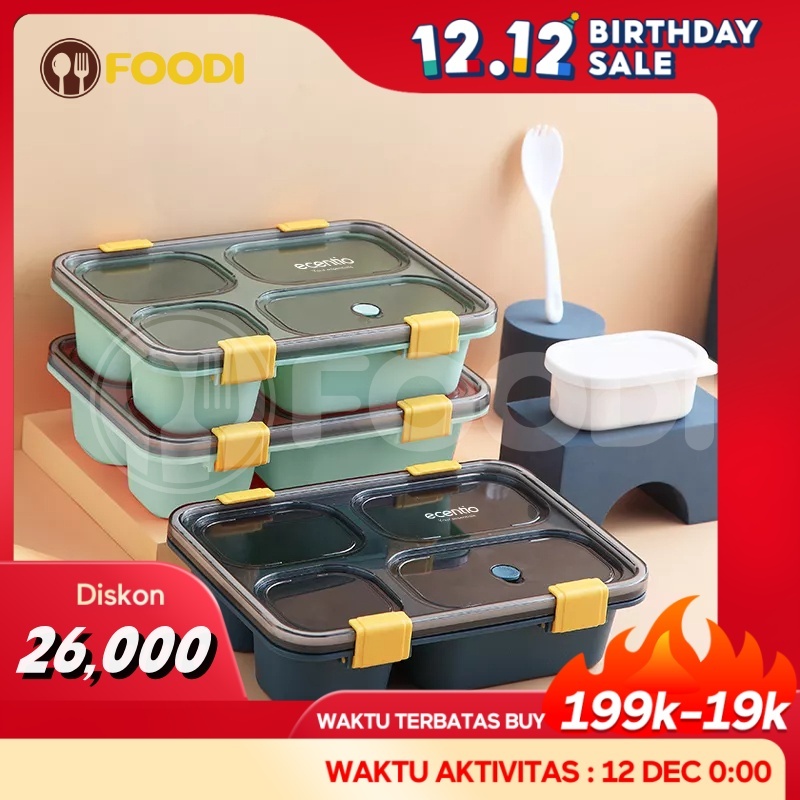 Jual ecentio & FOODI Lunch Box Set 3/4 Grid Sekat Kotak Bekal Makan ... Jual ecentio & FOODI Lunch Box Set 3/4 Grid Sekat Kotak Bekal Makan ...
