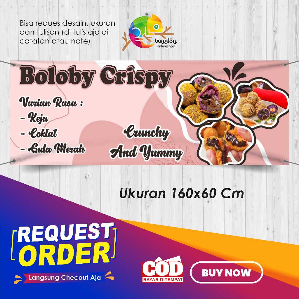 Jual Spanduk Banner 160x60 Boloby Bola Ubi Lumer Requast Desain ...